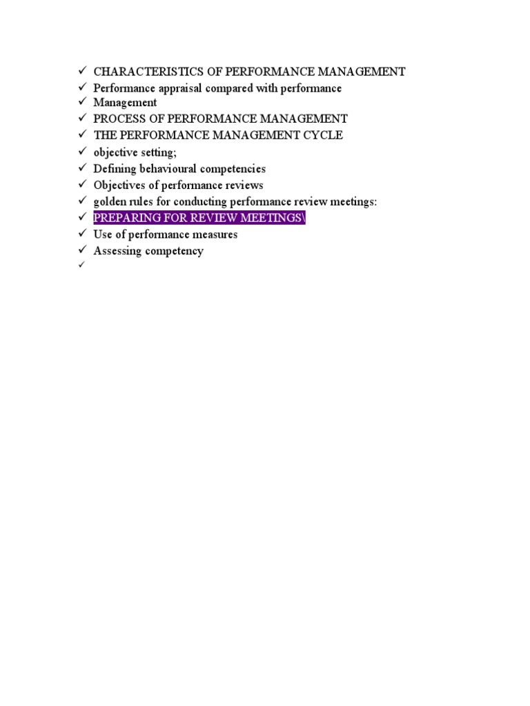 Characteristics of Performance Management | PDF