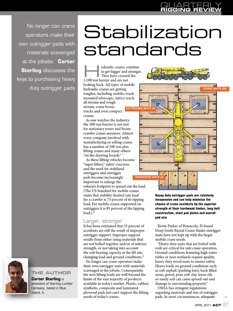 Stablization Standards For Outrigger Mats | PDF | Crane (Machine) | Lumber