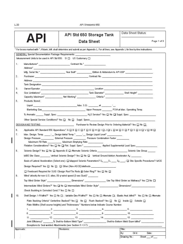 Annex 5 API 650 Storage Tanks Certificate of Compliance Sample | PDF ...