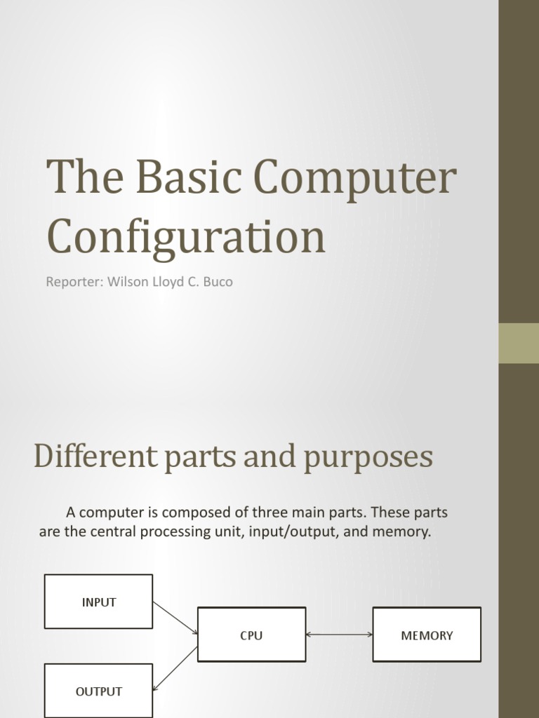 The Basic Computer Configuration Pdf Computer Data Storage Input 8265