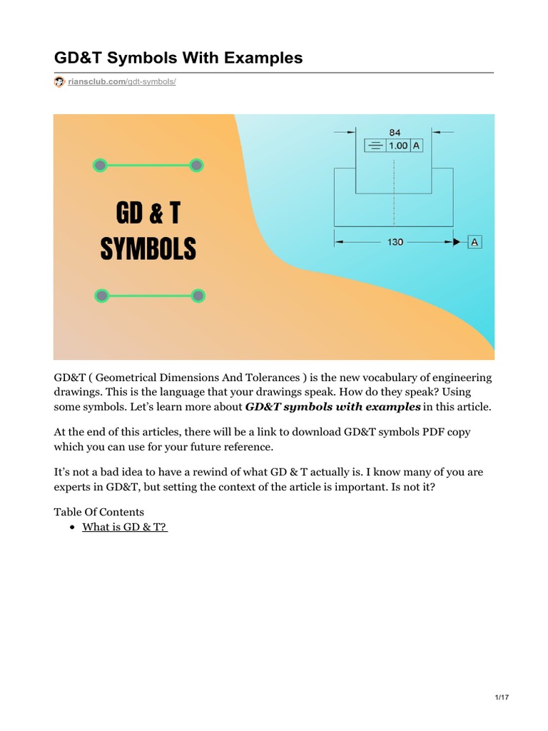 GDT Symbols With Examples | PDF | Engineering Tolerance | Space