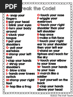 Simon Says Activity Commands List | PDF