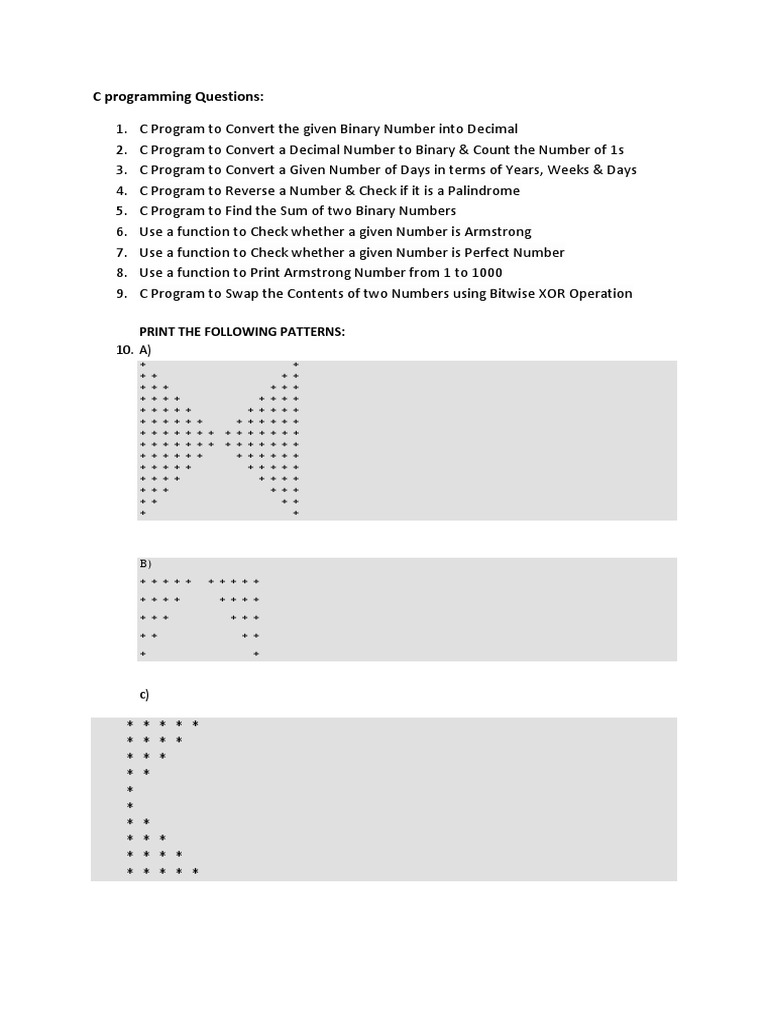 C Programming Questions | Download Free PDF | Matrix (Mathematics) | Volume