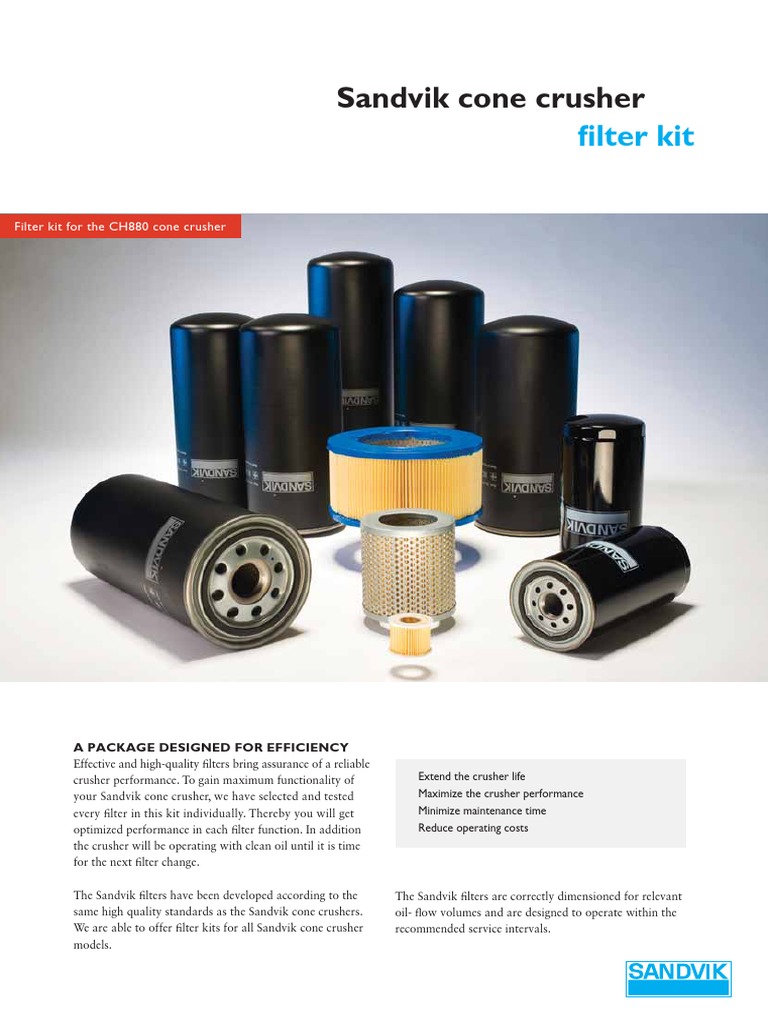 Sandvik - Cone Crusher - Filter Kit | PDF | Nature | Technology ...