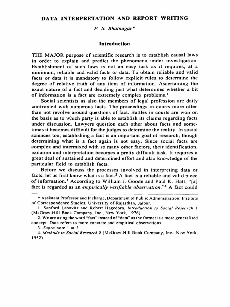 Data Interpretation in Research Reports | PDF | Causality | Scientific ...
