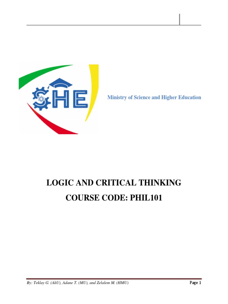 Logic and Critical Thinking Module Final | PDF | Critical Thinking ...
