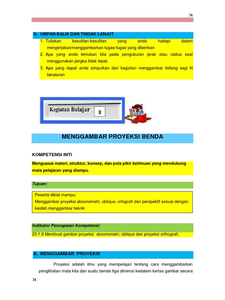 Panduan Menggambar Proyeksi Teknik | PDF