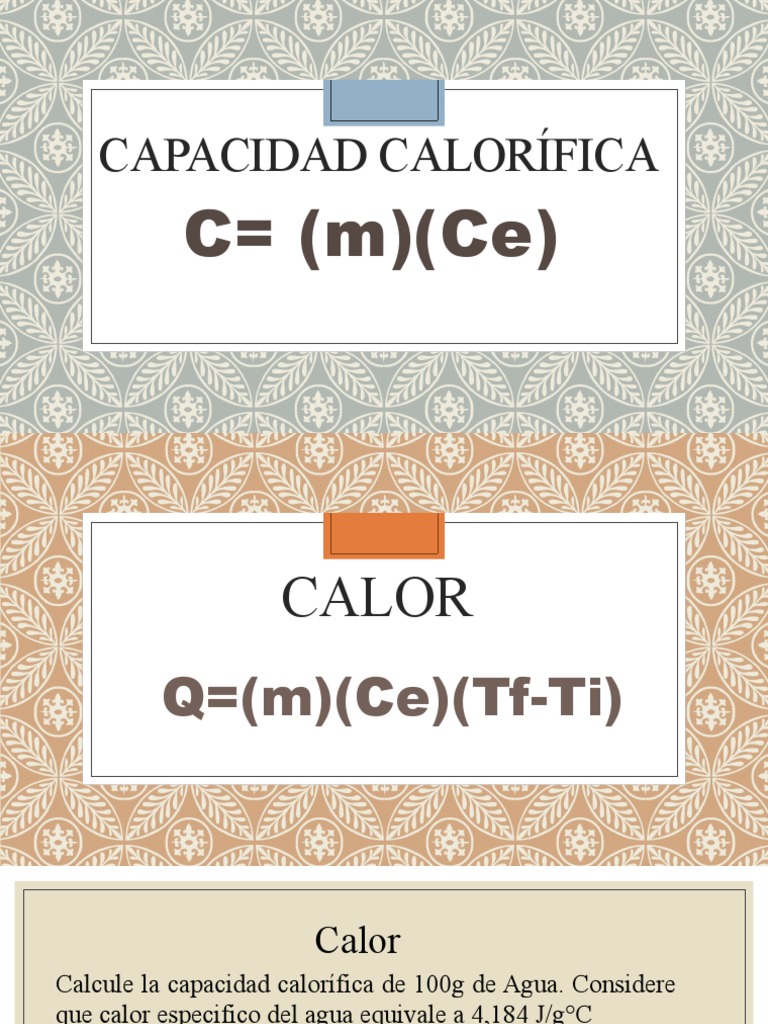 Capacidad Calorífica y Calor | PDF | Termodinámica | Física Aplicada e ...