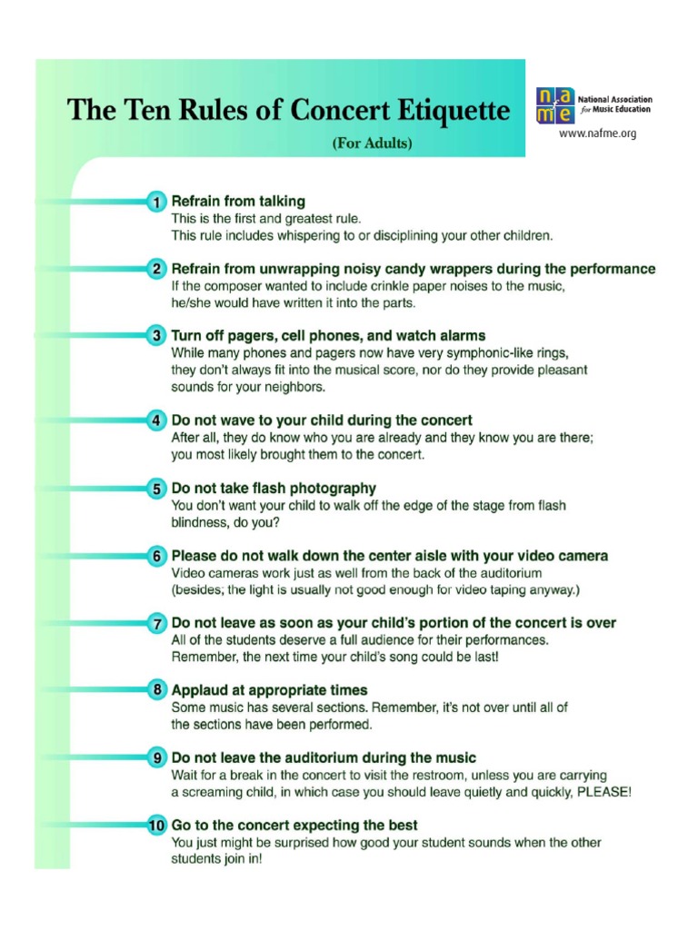 Adult Concert Etiquette | PDF