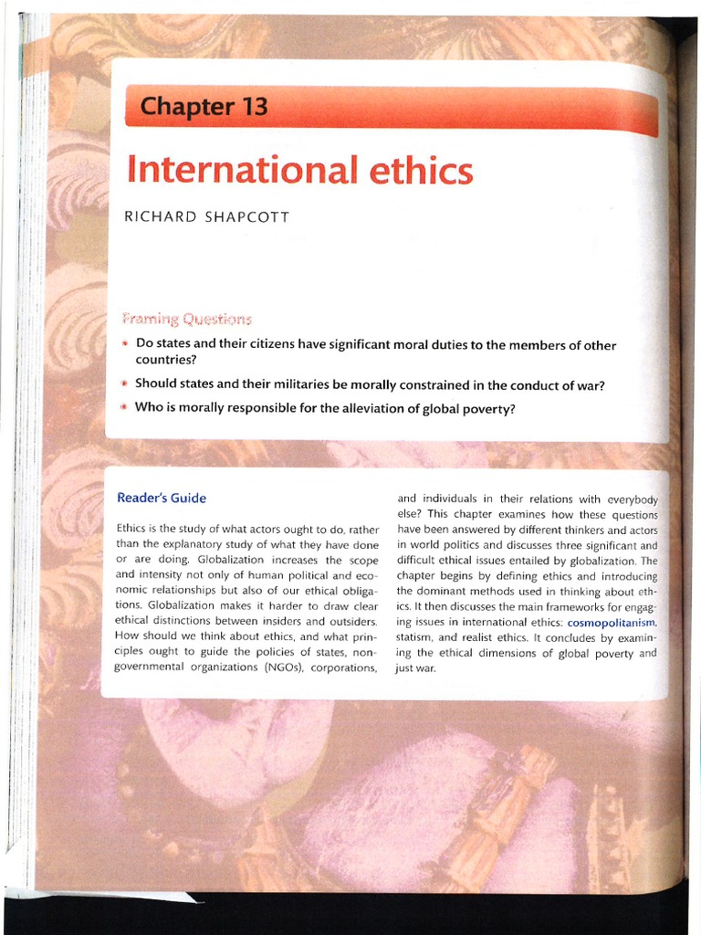 Shapcott Richard, International Ethics | PDF | Cosmopolitanism ...