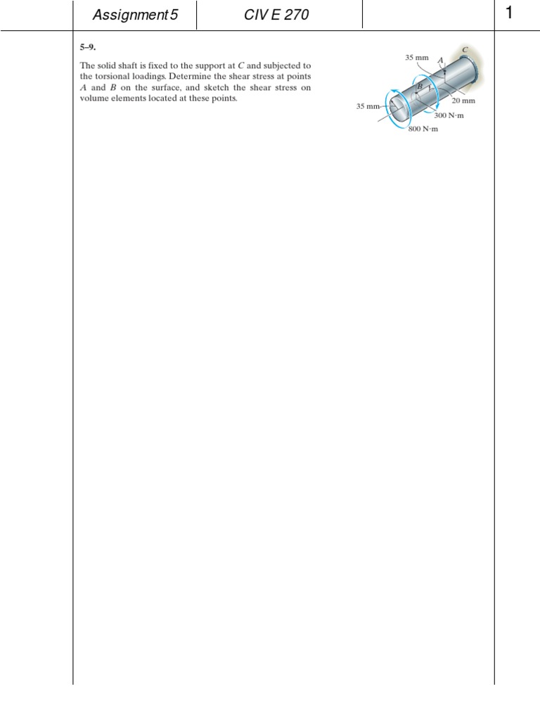 CIV E270 - Assignment No. 5 | PDF | Stress (Mechanics) | Physics