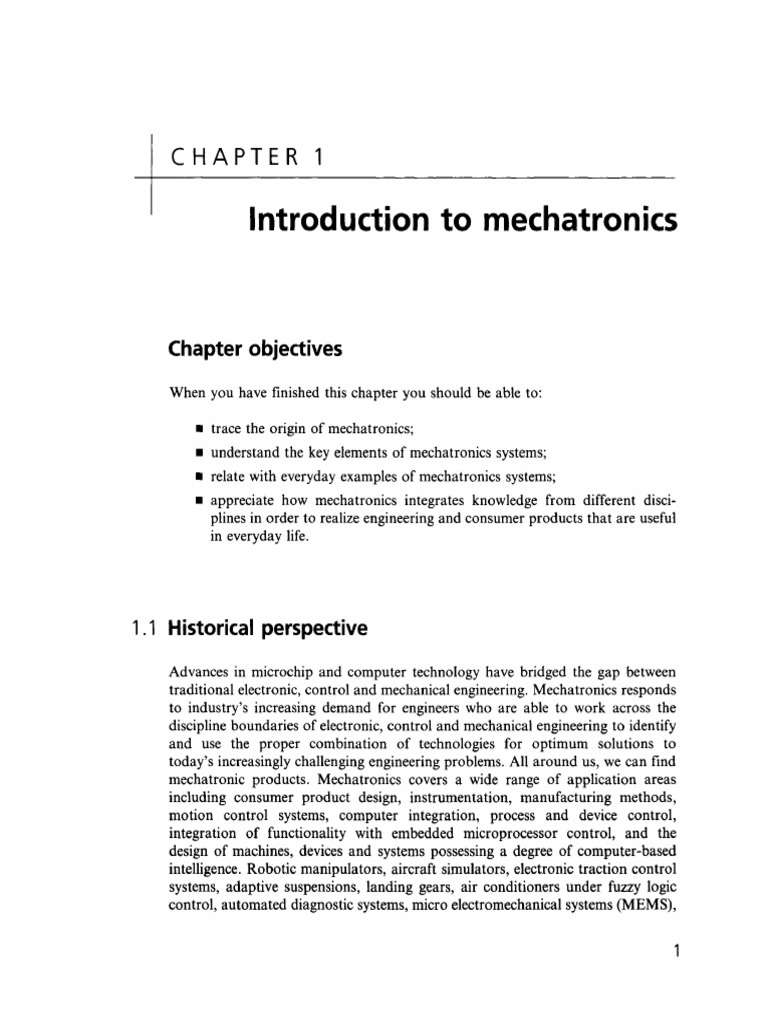 Chapter 1 - Introduction To Mechatronics | PDF | Science & Mathematics ...