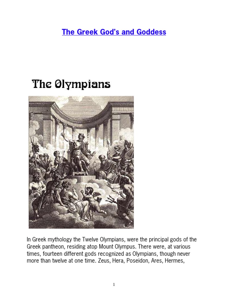 The Greek God's and Goddess | PDF | Twelve Olympians | Apollo