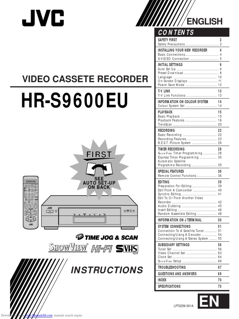 JVC Hr-S9600eu | PDF | Electronic Engineering | Storage Media