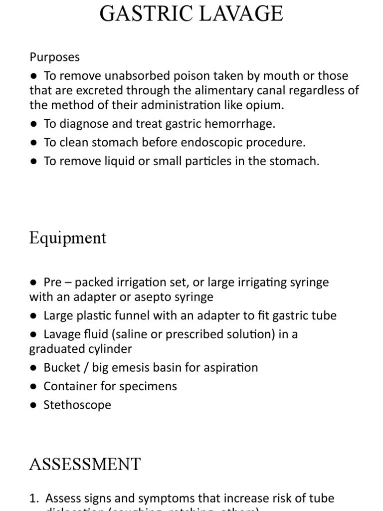 Gastric Lavage | PDF | Gastroenterology | Clinical Medicine