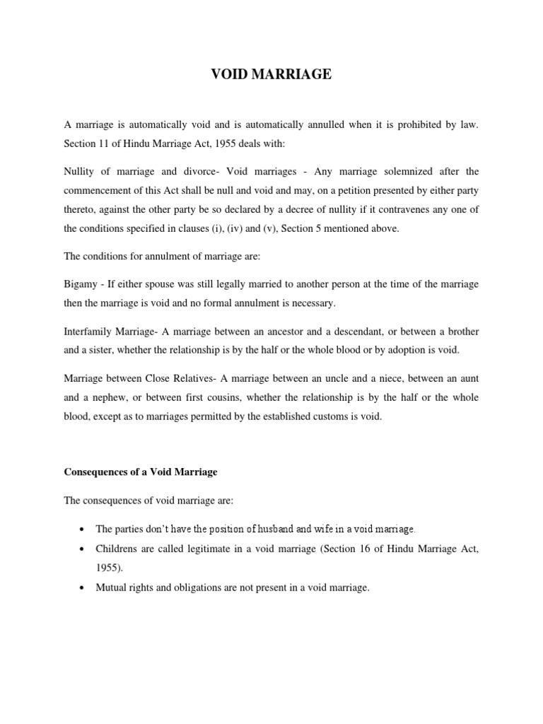 5.2 Void Marriage & Voidable Marriage | PDF | Annulment | Family Law