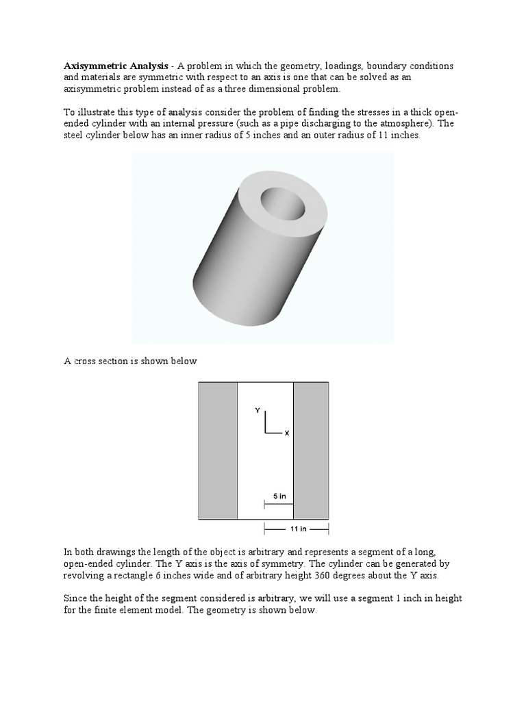 Axisymmetric Analysis - A Problem in Which The Geometry, Loadings ...