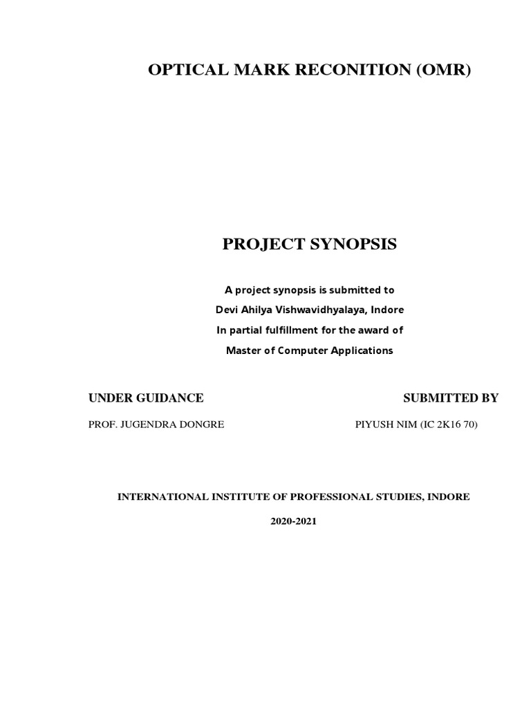 Optical Mark Recognition (OMR) | PDF | Computer Engineering | Computer ...