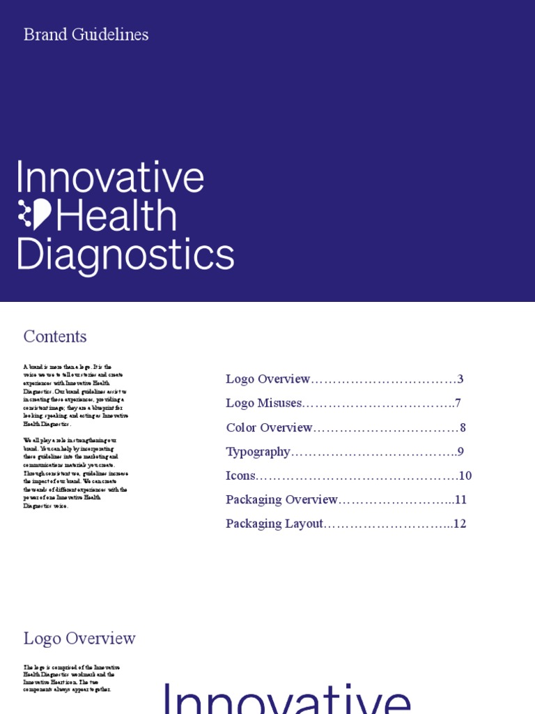 Innovative Health Diagnostics Brand Guidelines | PDF | Logos | Brand