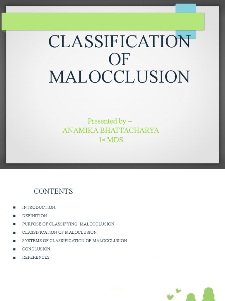 Malocclusion Classification Guide | PDF | Mouth | Face