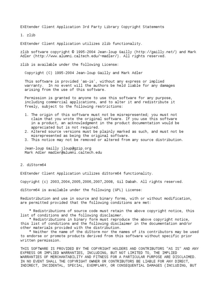 3 RD Party Licenses | PDF | Source Code | Copyright