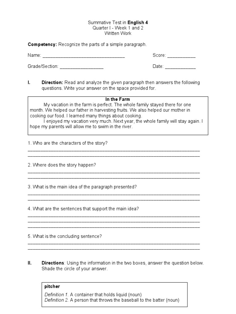 Summative Test | PDF