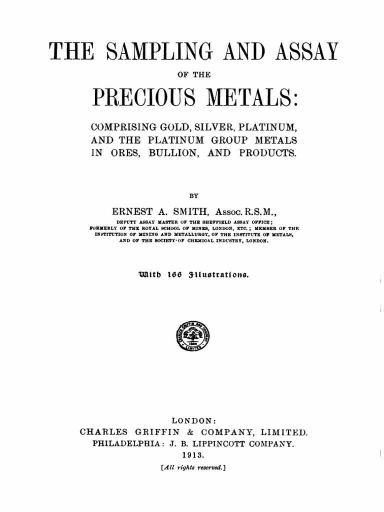 Smith E.A.-The Sampling and Assay of The Precious Metals - Comprising ...