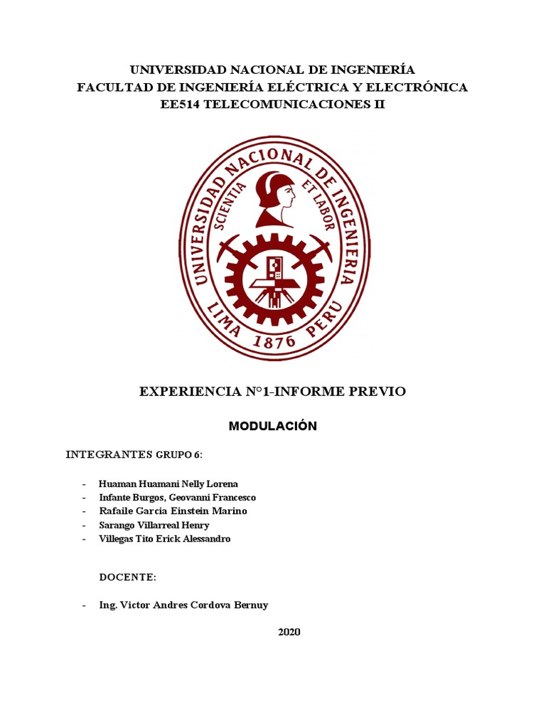 Informe sobre Modulación FSK en Telecomunicaciones | PDF | Ingeniería ...
