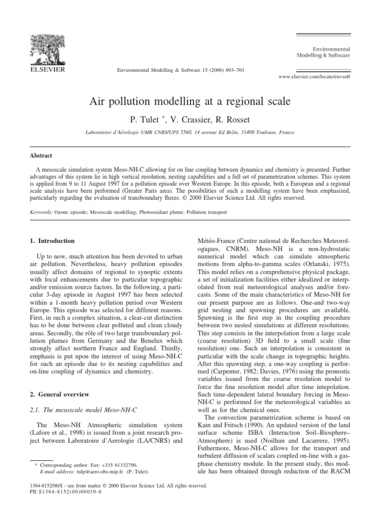 Air Pollution Modelling at A Regional Scale | PDF | N Ox | Air Pollution