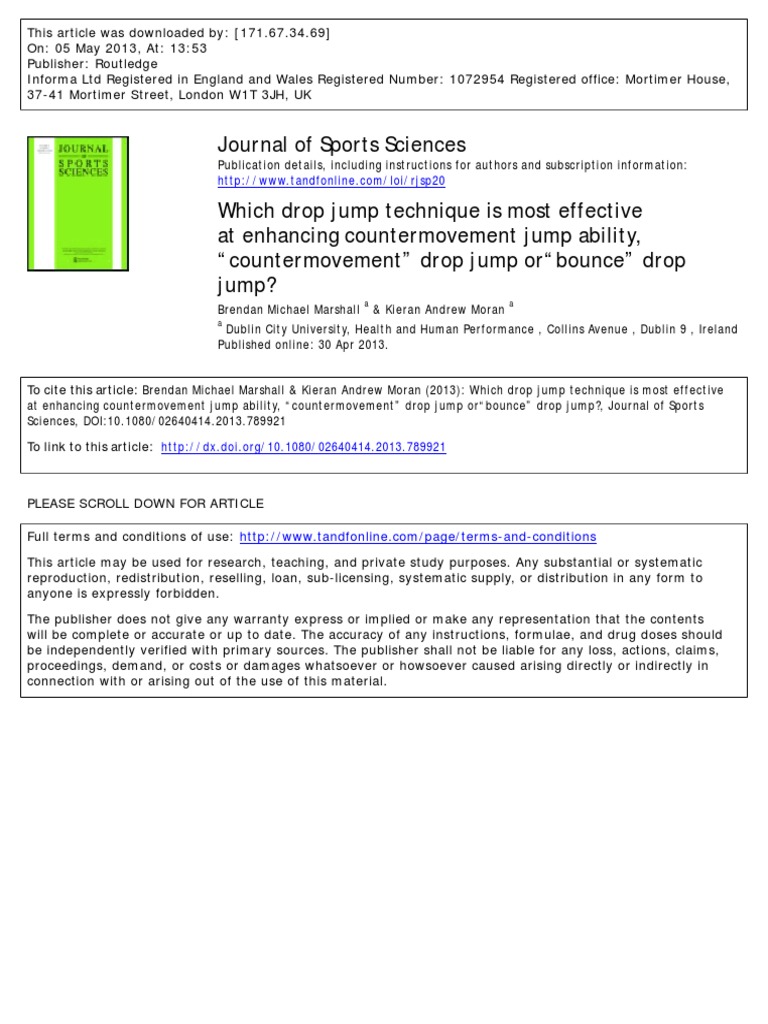 Which Drop Jump Technique Is Most Effective at Enhancing ...