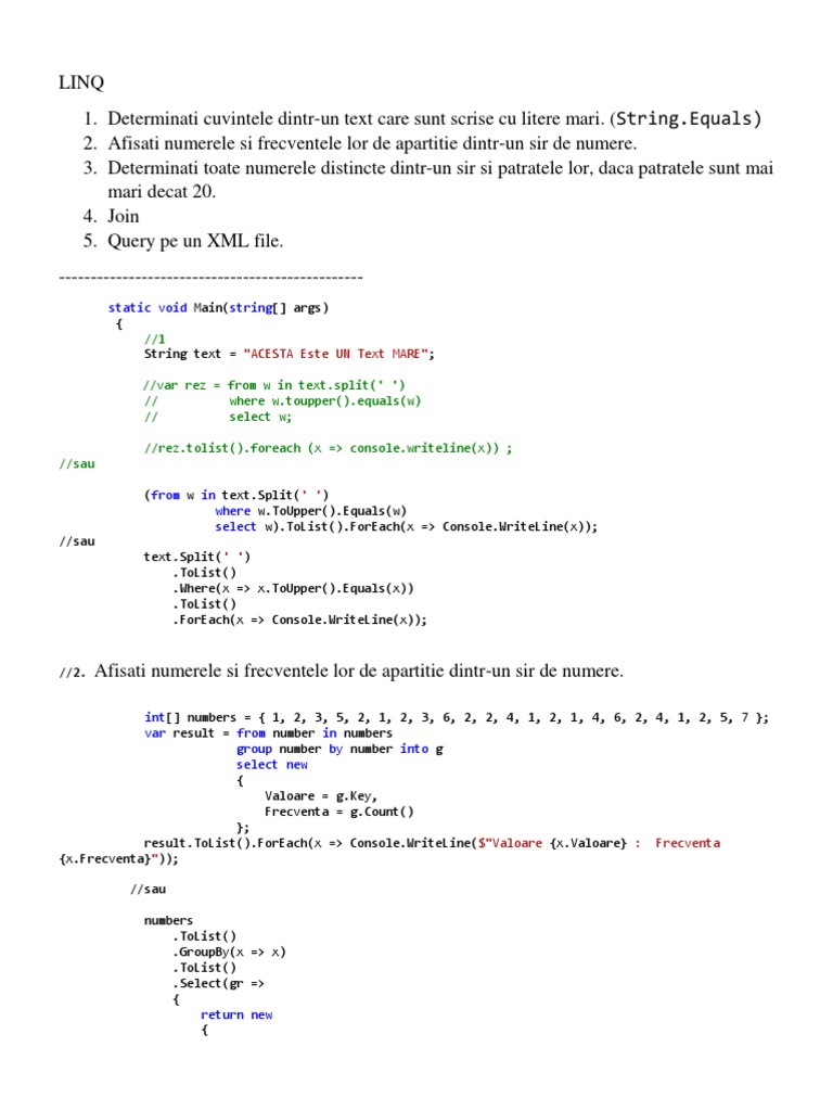 LINQ Summary | PDF | Language Integrated Query | Software Engineering