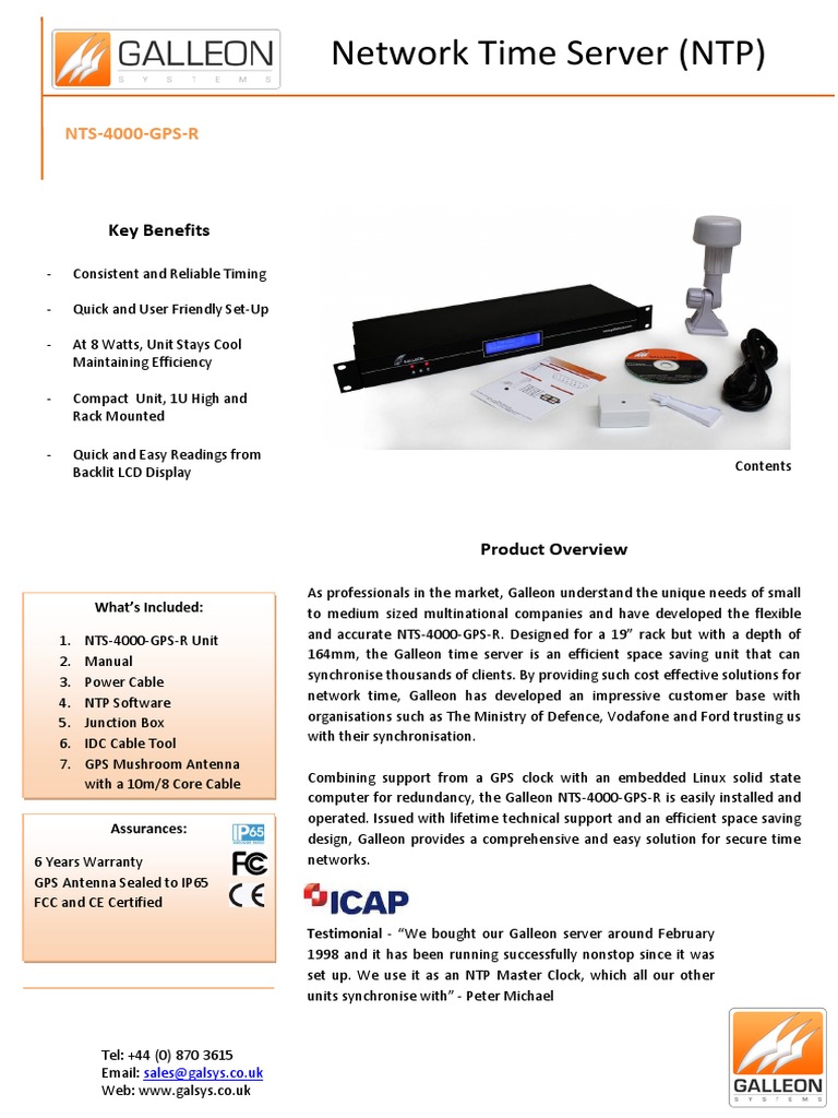 Network Time Server (NTP) : Key Benefits | PDF | Global Positioning ...