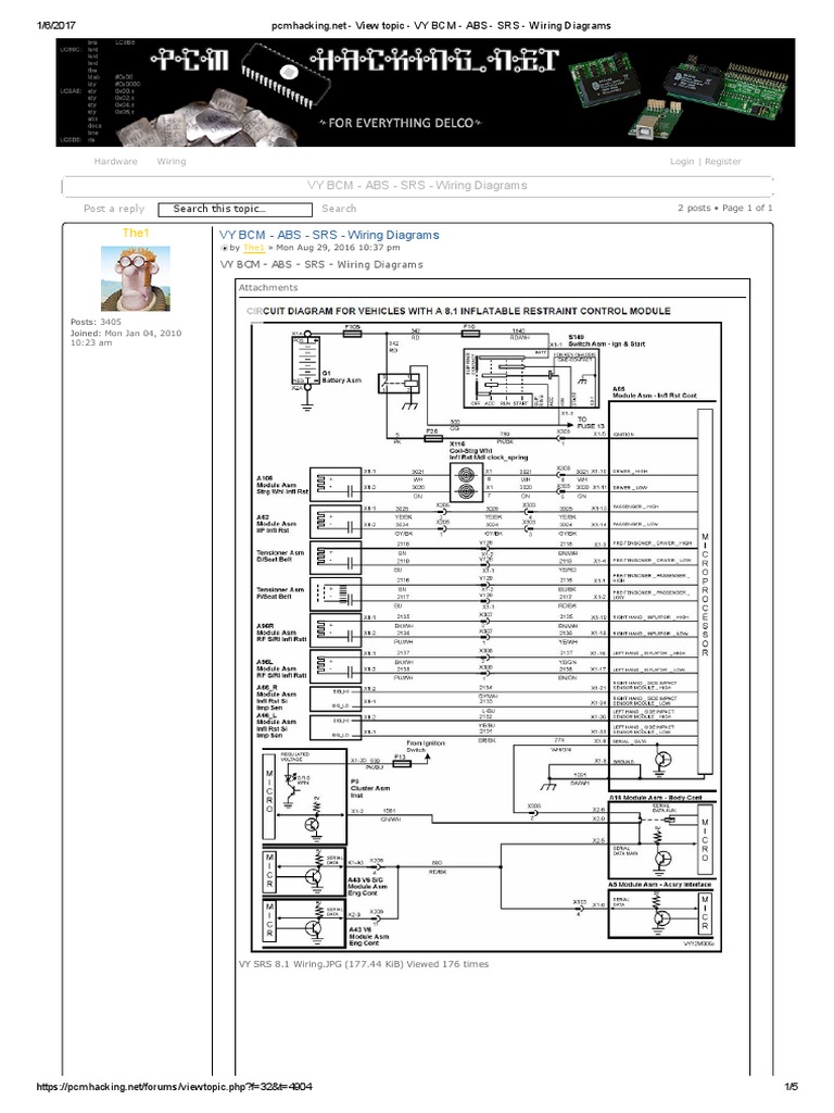 VY BCM ABS SRS Wiring Diagrams | PDF | Information Age | World Wide Web