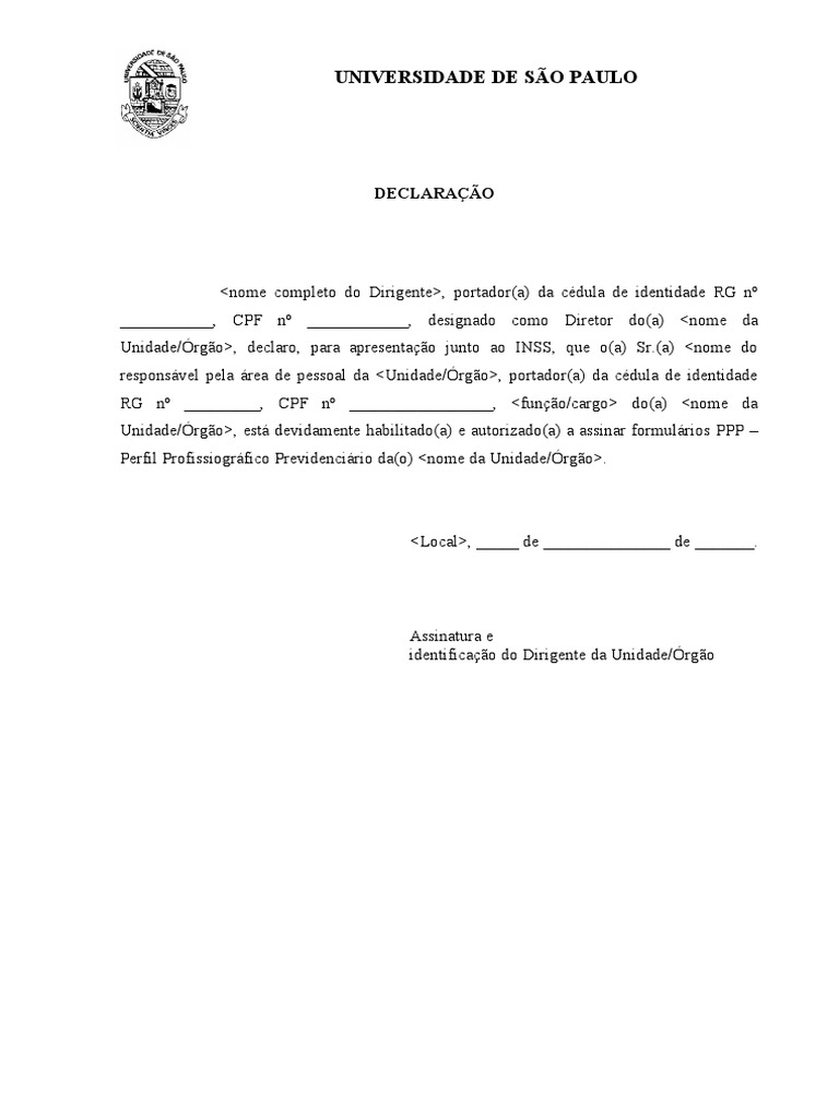 Declaracao Assinatura de PPP | PDF
