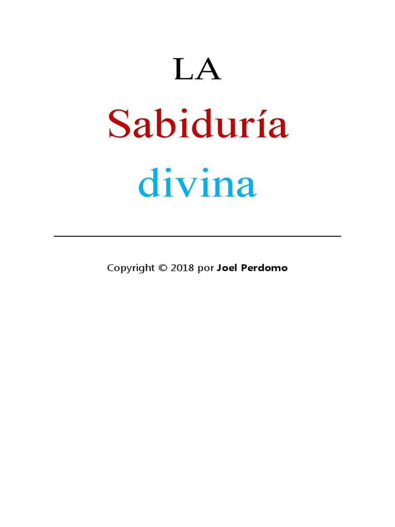 La Sabiduria Divina Por Joel Perdomo | PDF | Daniel (figura bíblica ...