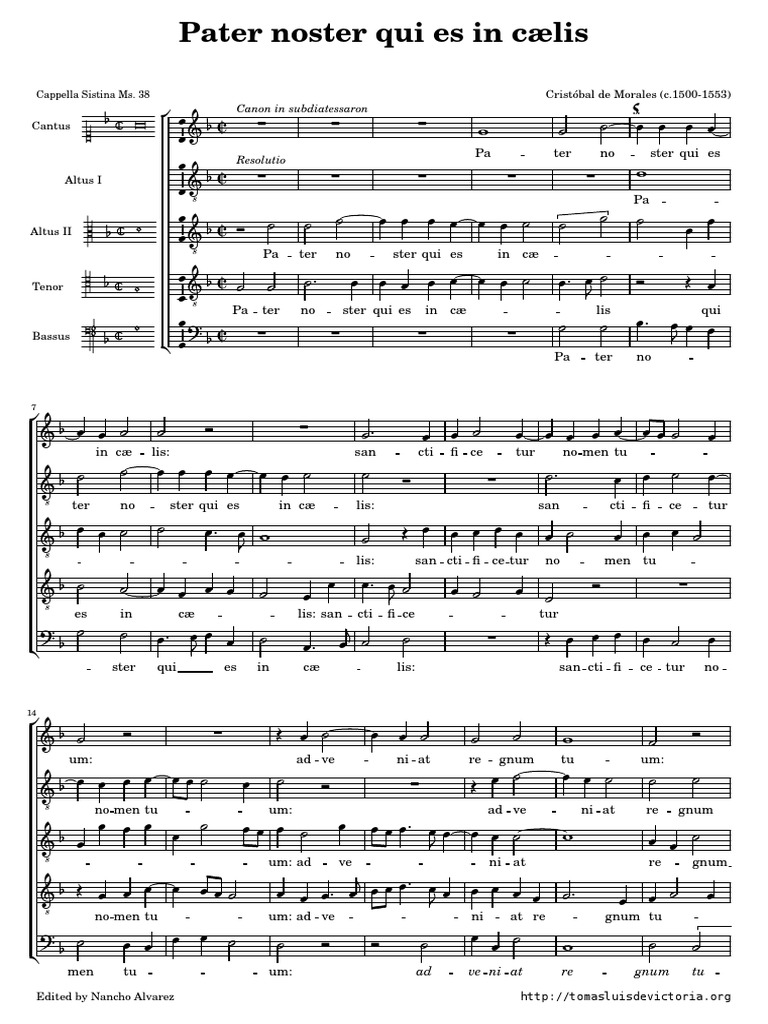 Pater Noster Qui Es in Cælis | PDF
