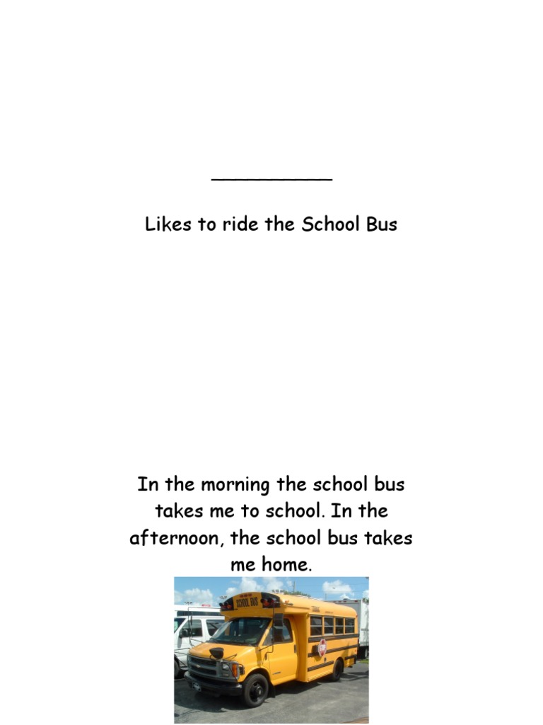 Riding the School Bus: A Social Story | PDF | Language Arts ...