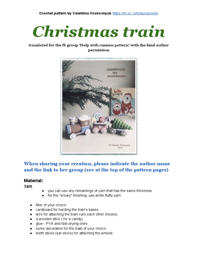 Christmas Train | PDF | Crochet | Textile Arts