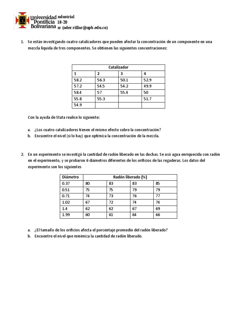 Ejercicios Stata | PDF