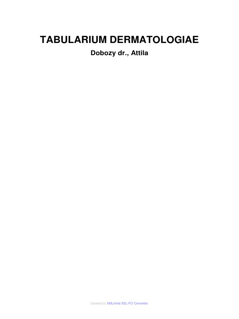 Tabularium Dermatologiae | PDF