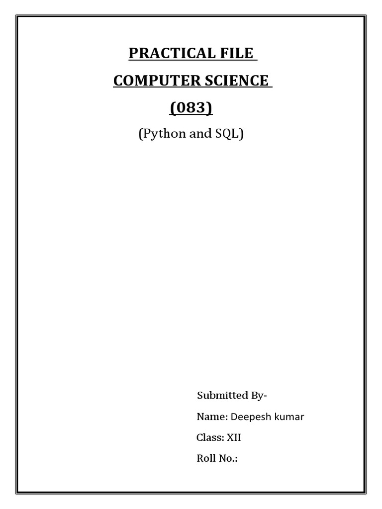 Class XII CS PF Final | PDF | Data Management | Computing