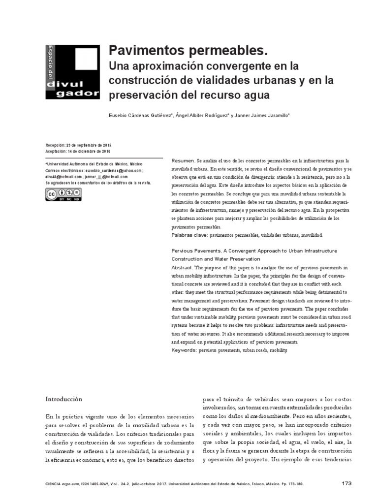 Pavimentos Permeables para Drenaje Urbano | PDF | Hormigón | Agua ...