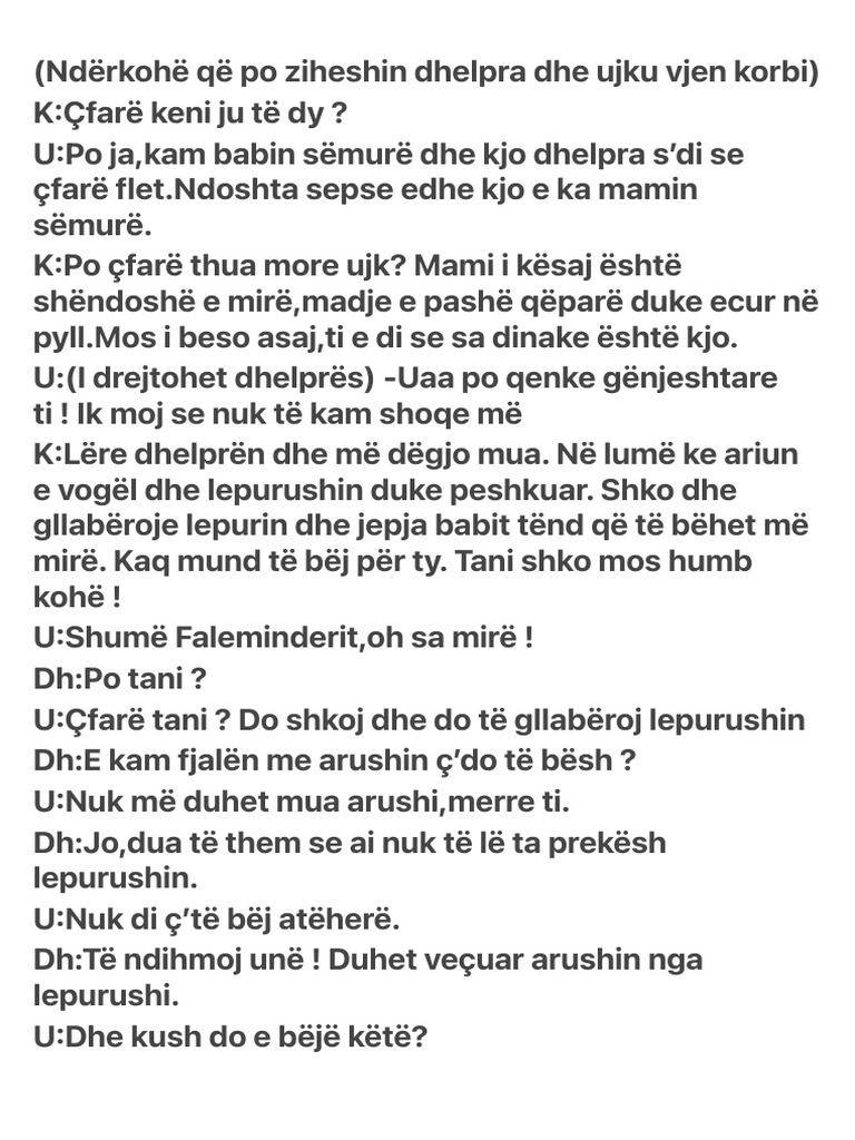 Ndërkohë Që Po Ziheshin Dhelpra Dhe Ujku Vjen Korbi | PDF