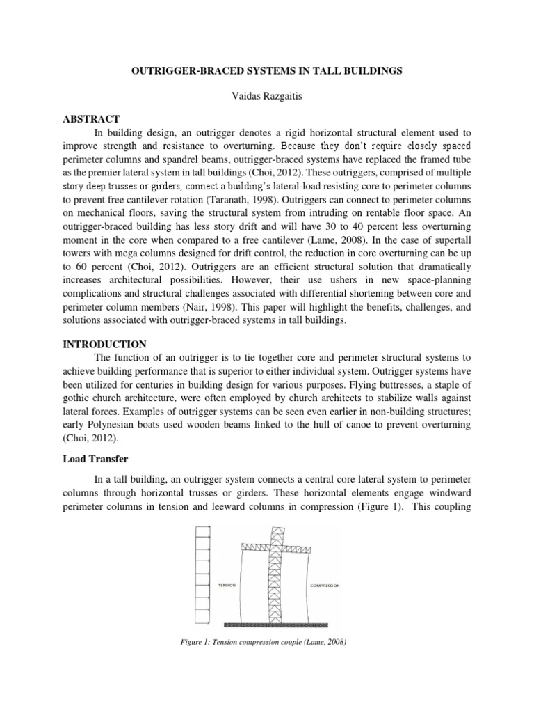 02-Outrigger Braced Systems in Tall Building | PDF | Truss | Column