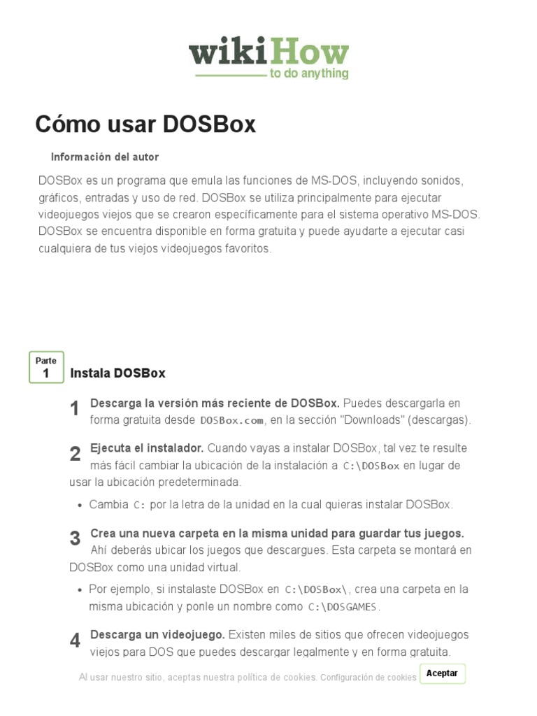 Cómo Usar DOSBox | PDF | Dos | Archivo de computadora