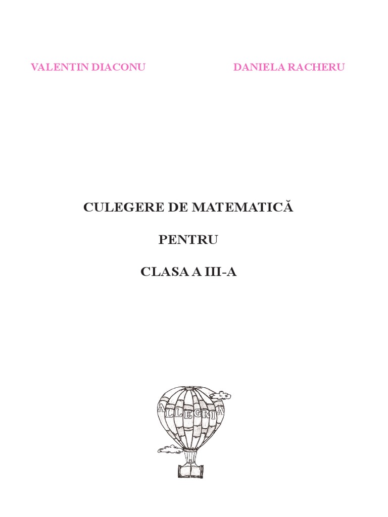 Culegere de Matematica Clasa A III-a | PDF
