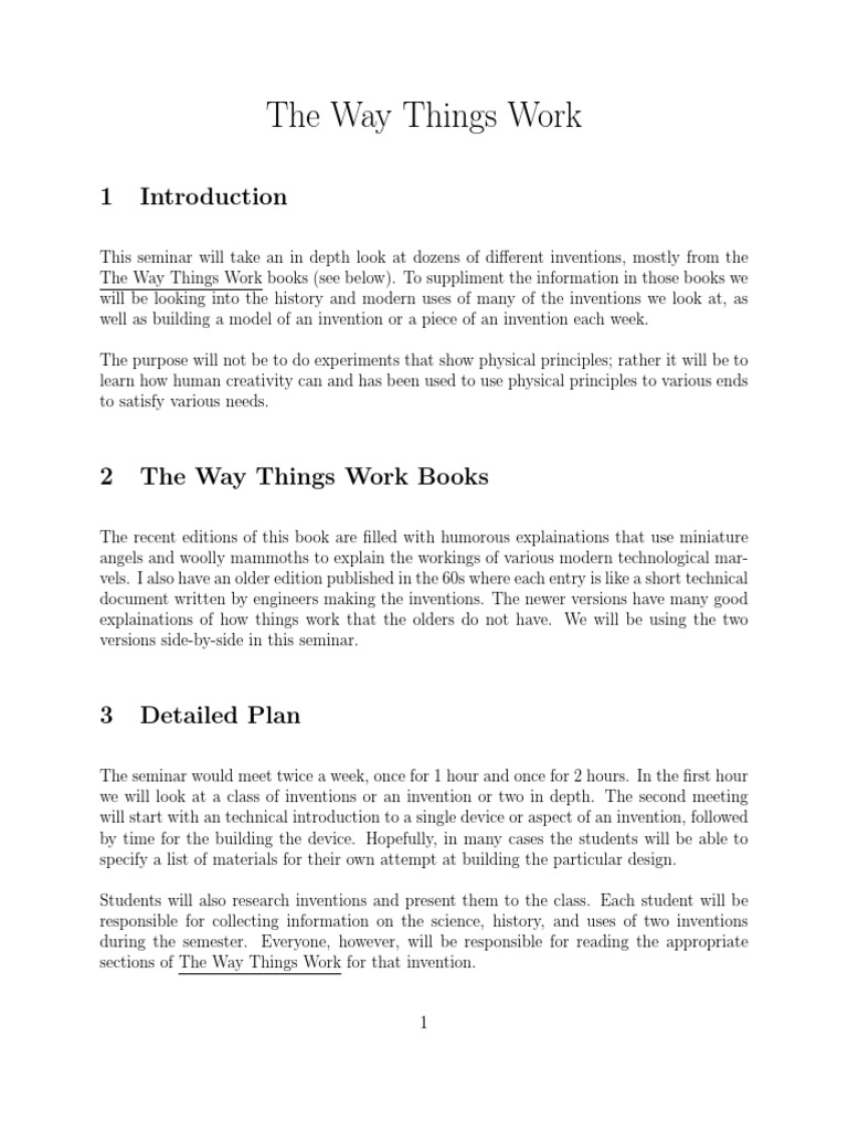 The Way Things Work - Lesson Plan | PDF | Science | Science And Technology
