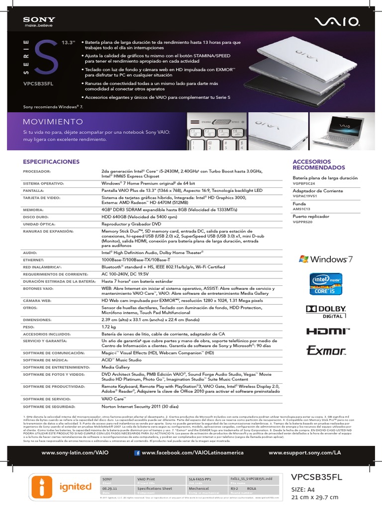 VPCSB35FL MKSP ES | PDF | Sony | Microsoft