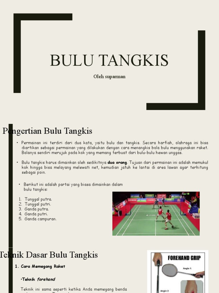 Teknik Dasar Bulu Tangkis | PDF | Griya & Taman