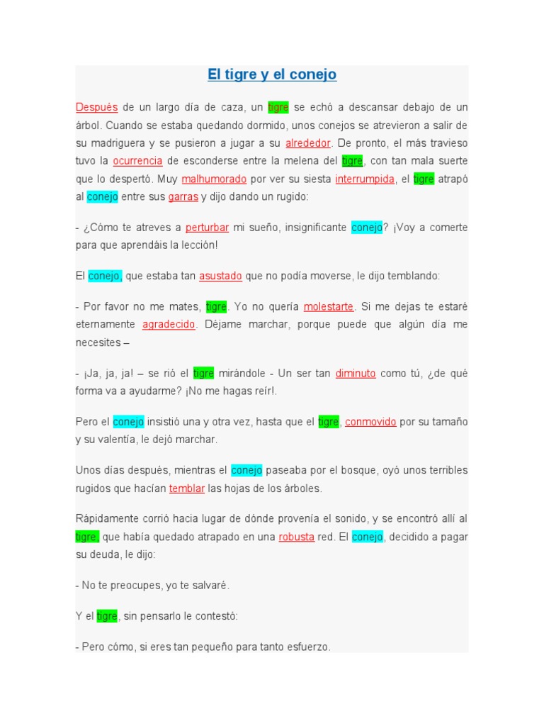 El Tigre Y El Conejo Pdf